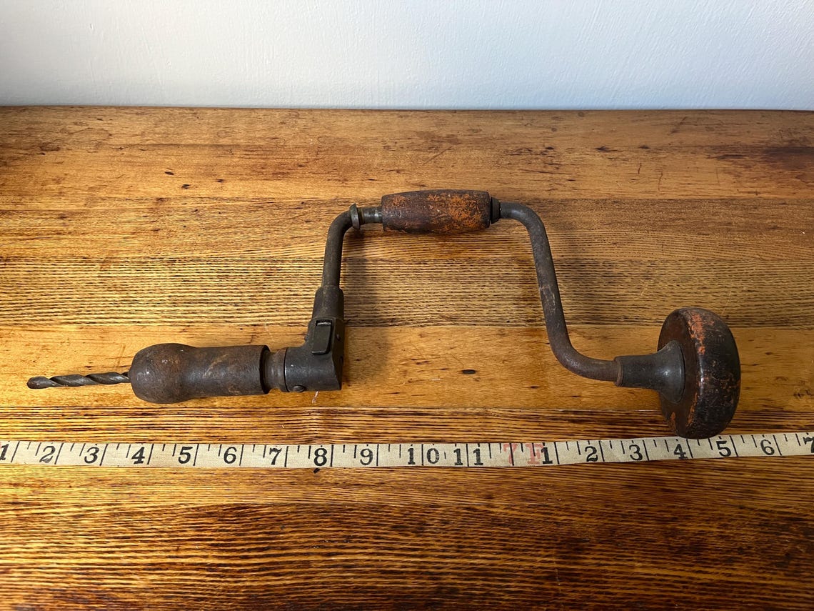 Vintage Manual Hand Drill Antique Tool Home Decor / Collectible - Etsy
