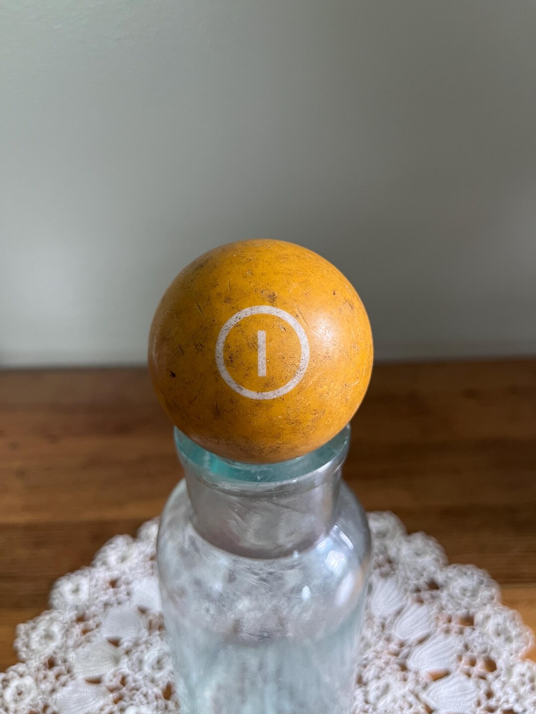 Vintage Yellow & White Number #1 Solid Billiard Pool Ball Sports ...