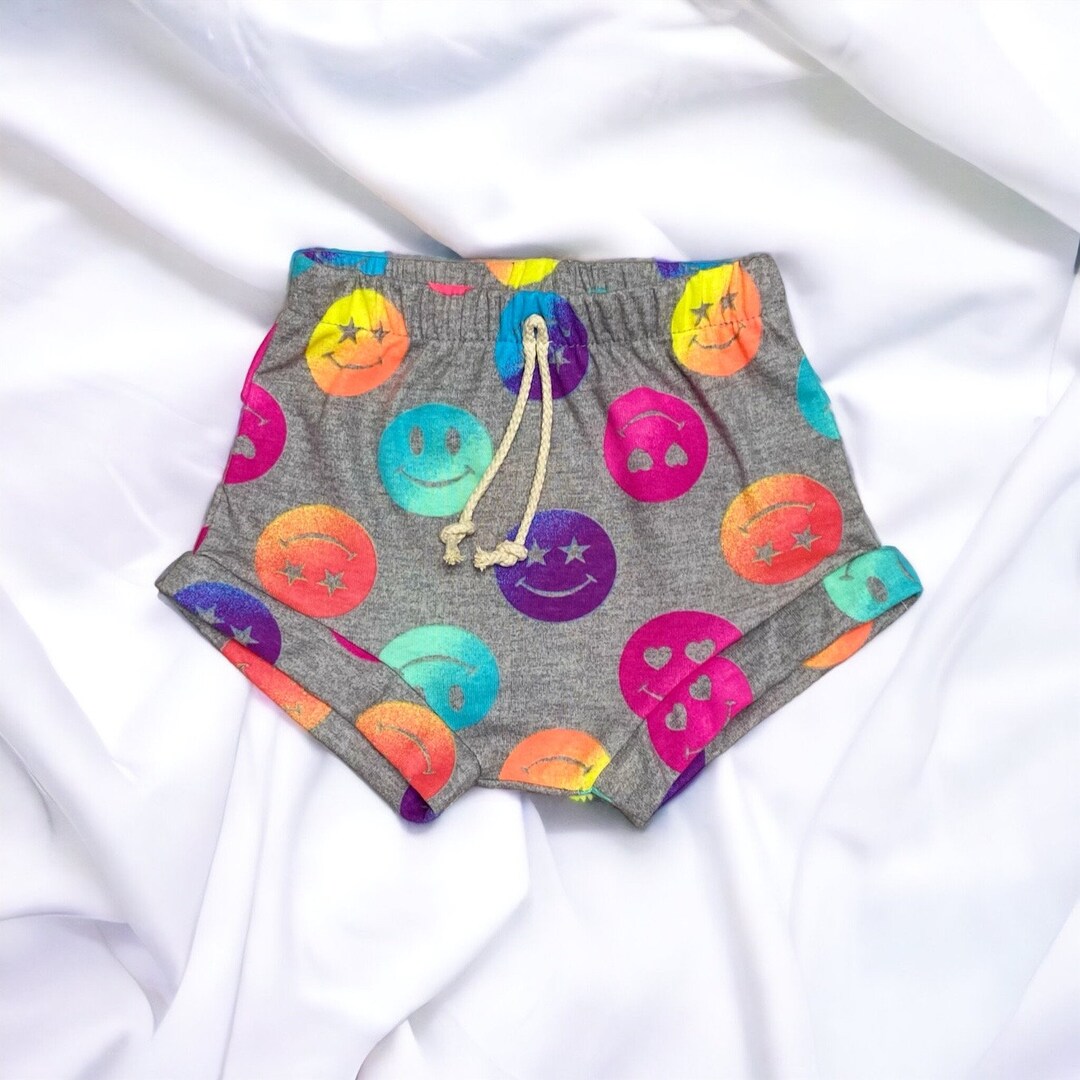 Smiley Face Kids Shorts Happy Face Shorts Baby Shorts Baby - Etsy