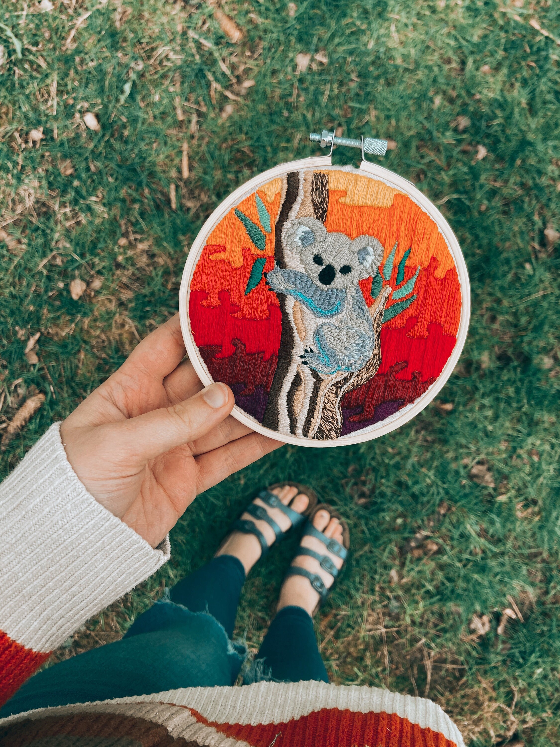 Sunset Koala | Digital Embroidery Pattern - Etsy