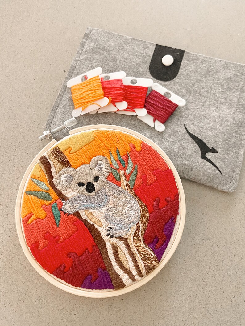 Sunset Koala | Digital Embroidery Pattern - Etsy