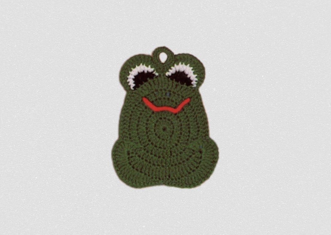 Vintage Frog Potholder Crochet Pattern 1983 Crochet Animal Oven Mitt ...