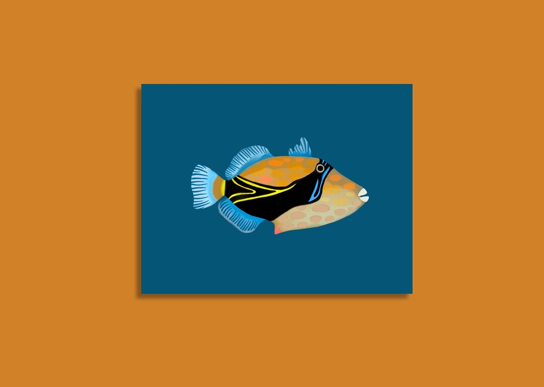 Reef Triggerfish Digital Art Print Instant Download ...