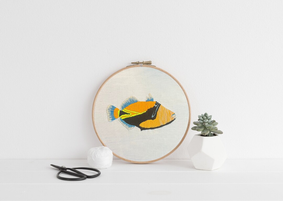 Hawaiian Triggerfish | Digital Embroidery Pattern - Etsy