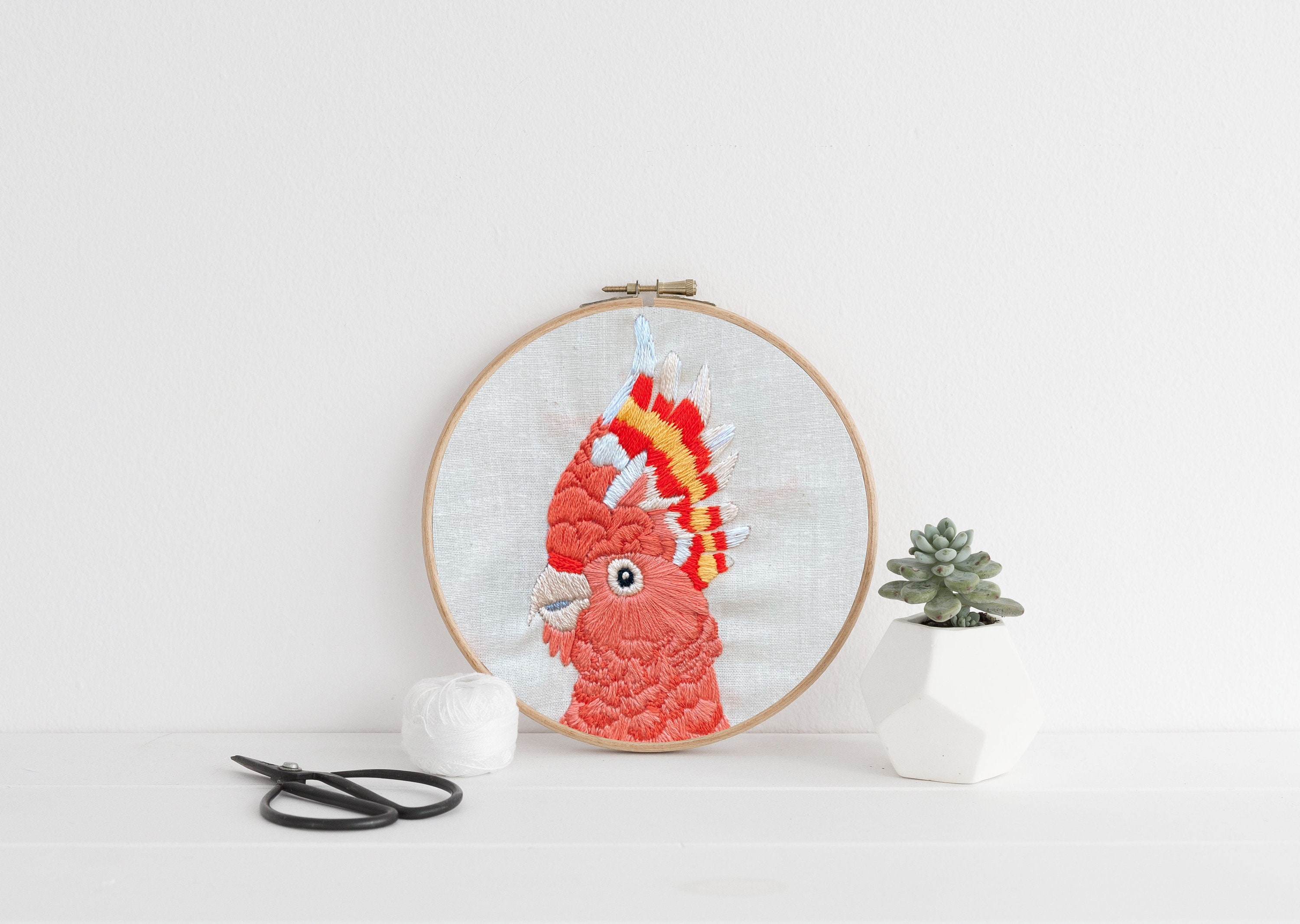 Tropical Cockatoo Embroidery Pattern Instant Download Parrot Design ...