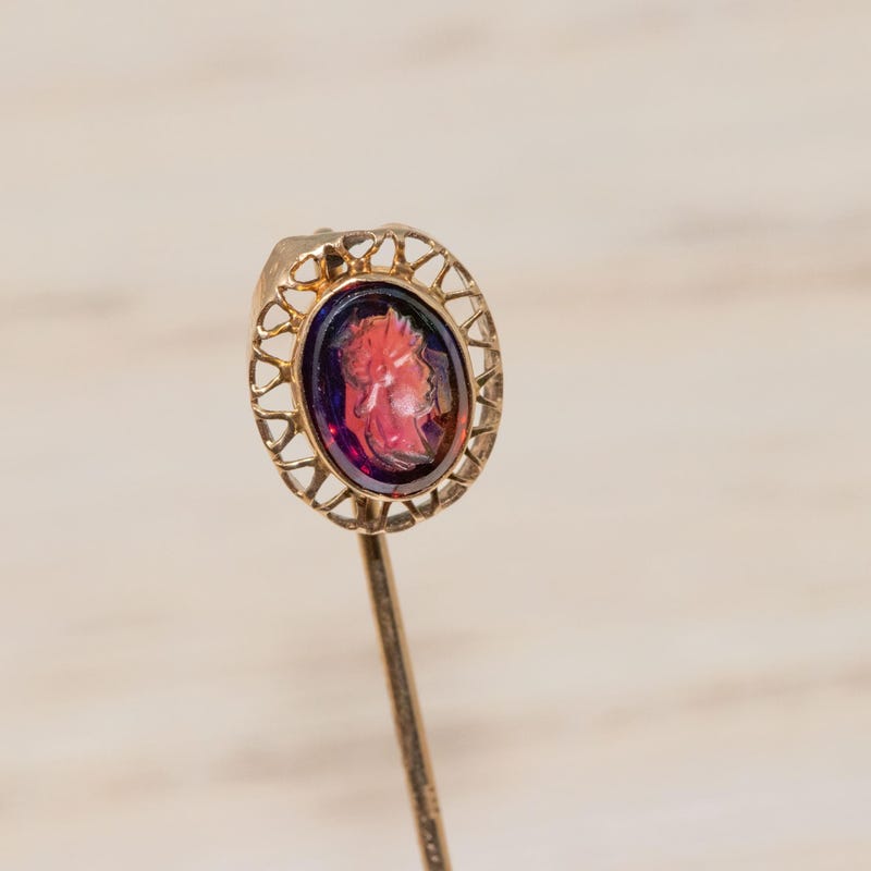 Garnet Stick Pin - Etsy