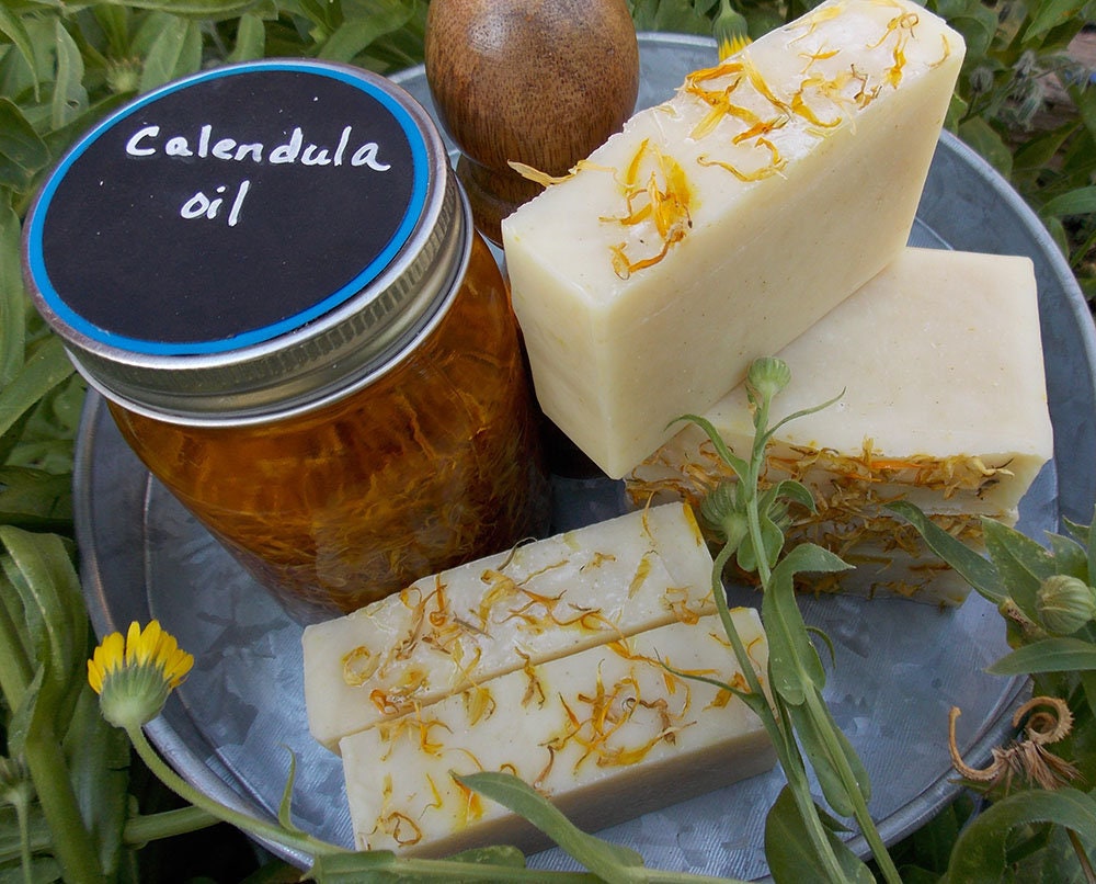 Handmade Natural Calendula Peppermint Soap; Peppermint Essential Oil ...
