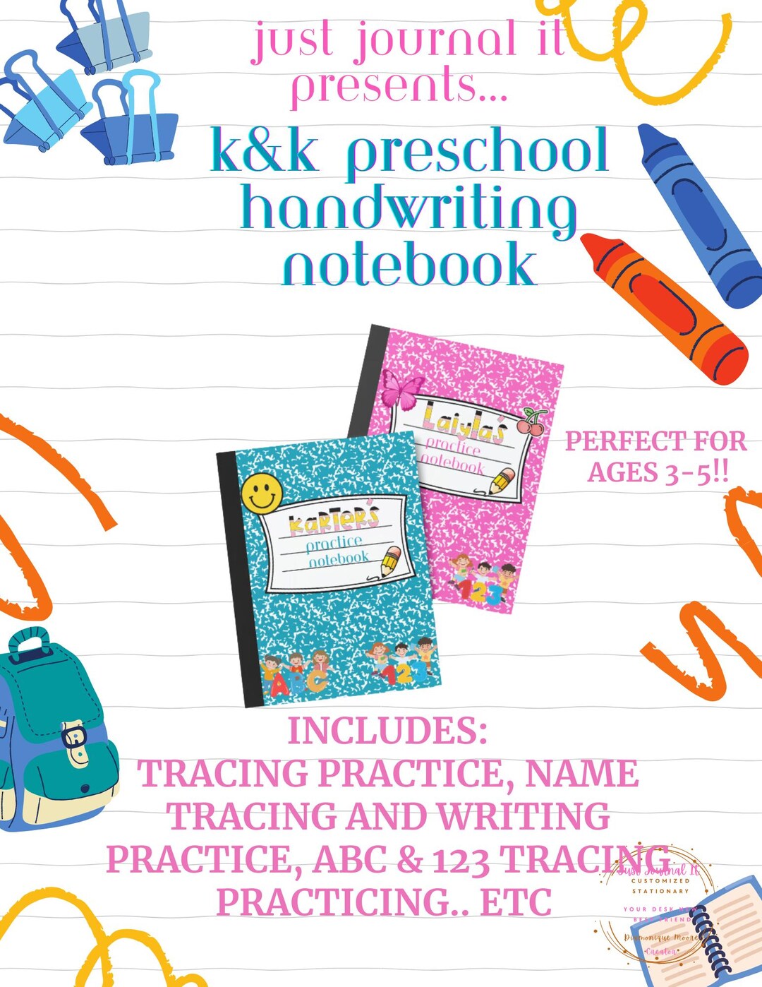 The K&K Preschool Handwriting Notebook - Etsy