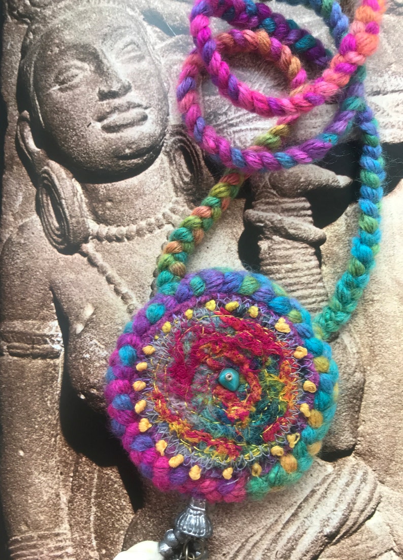 Vibrant Embroidered Textile Prayer Mandala With Vintage Tassel - Etsy