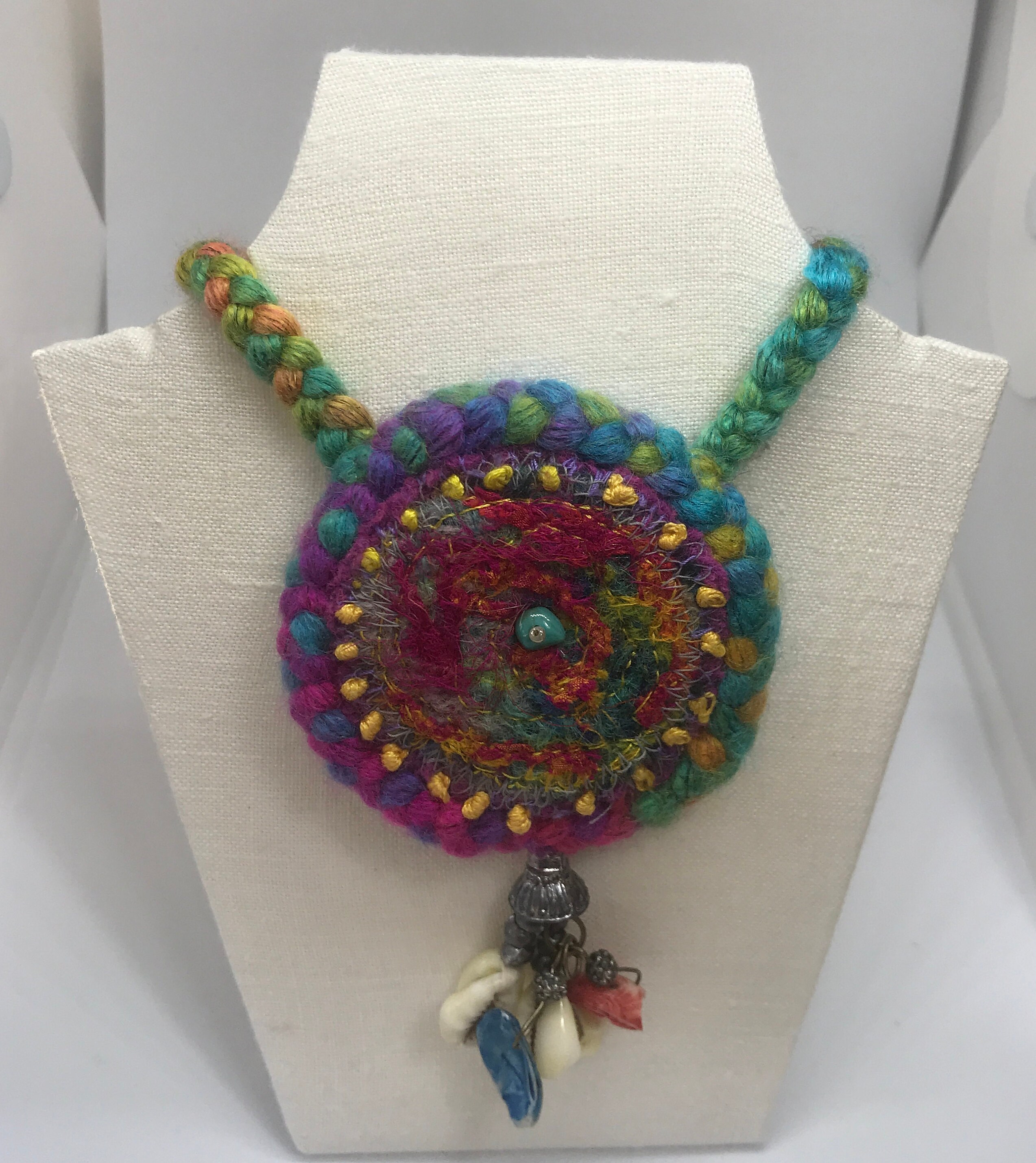 Vibrant Embroidered Textile Prayer Mandala With Vintage Tassel - Etsy