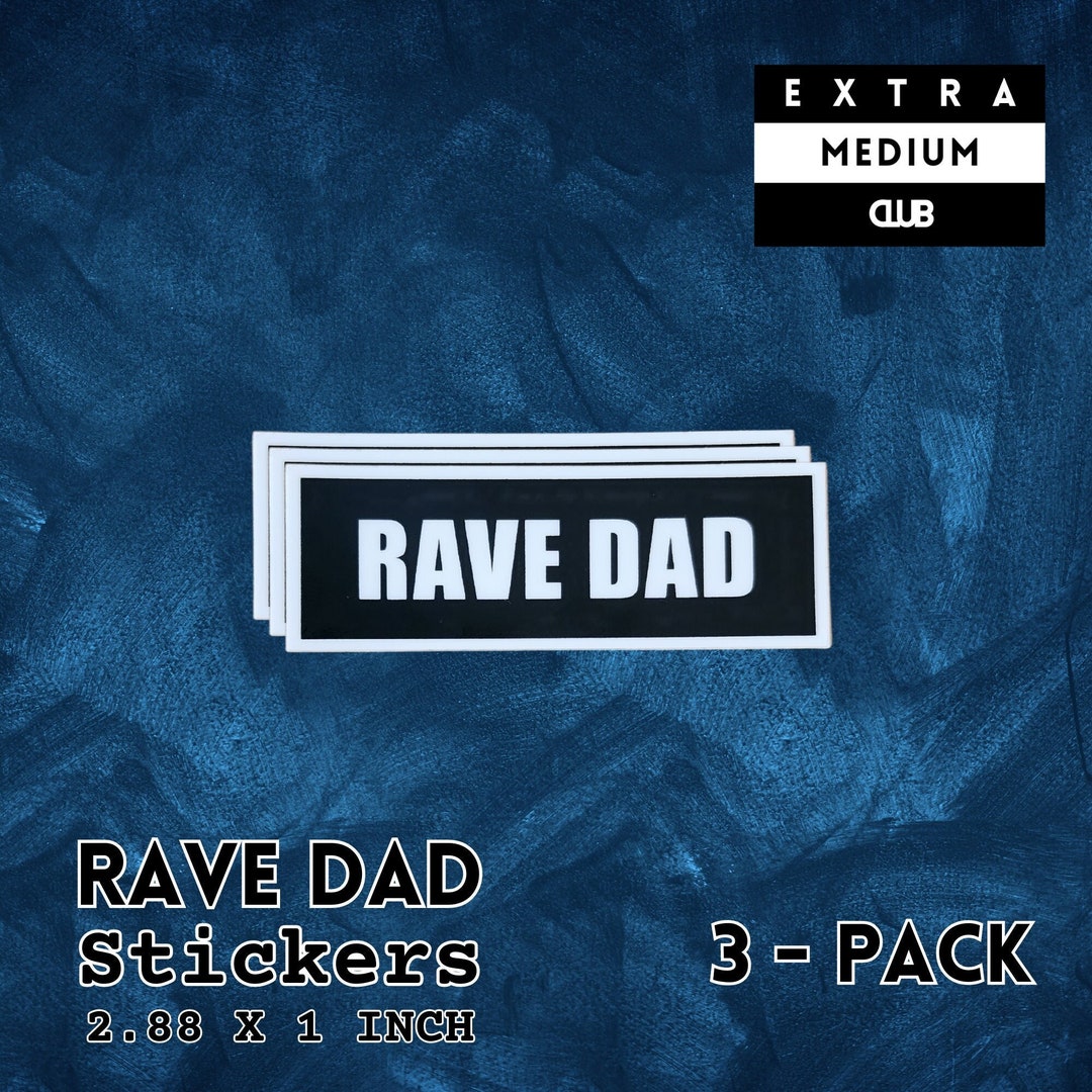 RAVE DAD Stickers (3-pack) | Fun Music Craft Accessory Gift - Etsy