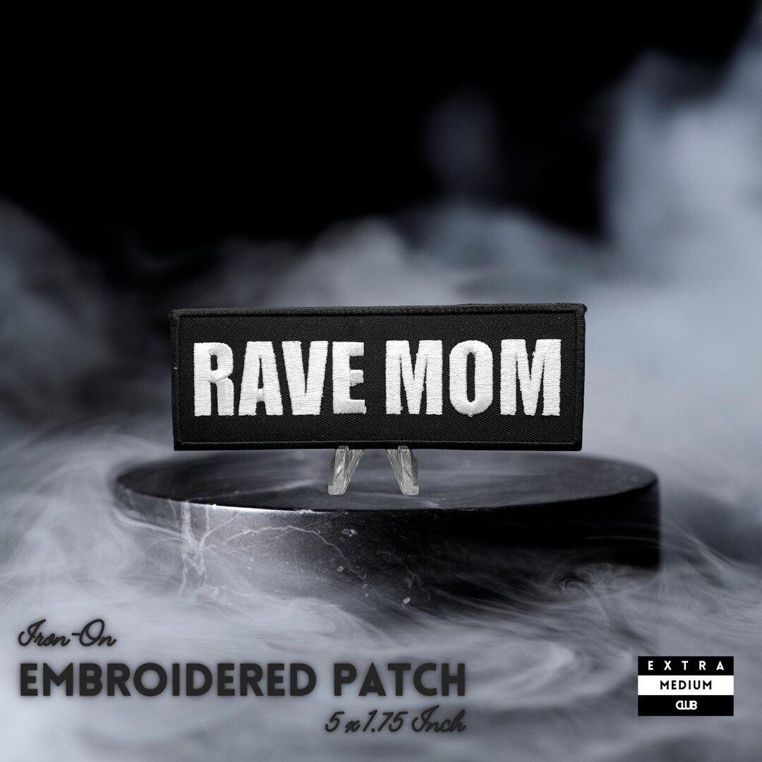 RAVE MOM Embroidered Patch | Edm Music Festival Hippie Hipster Punk ...