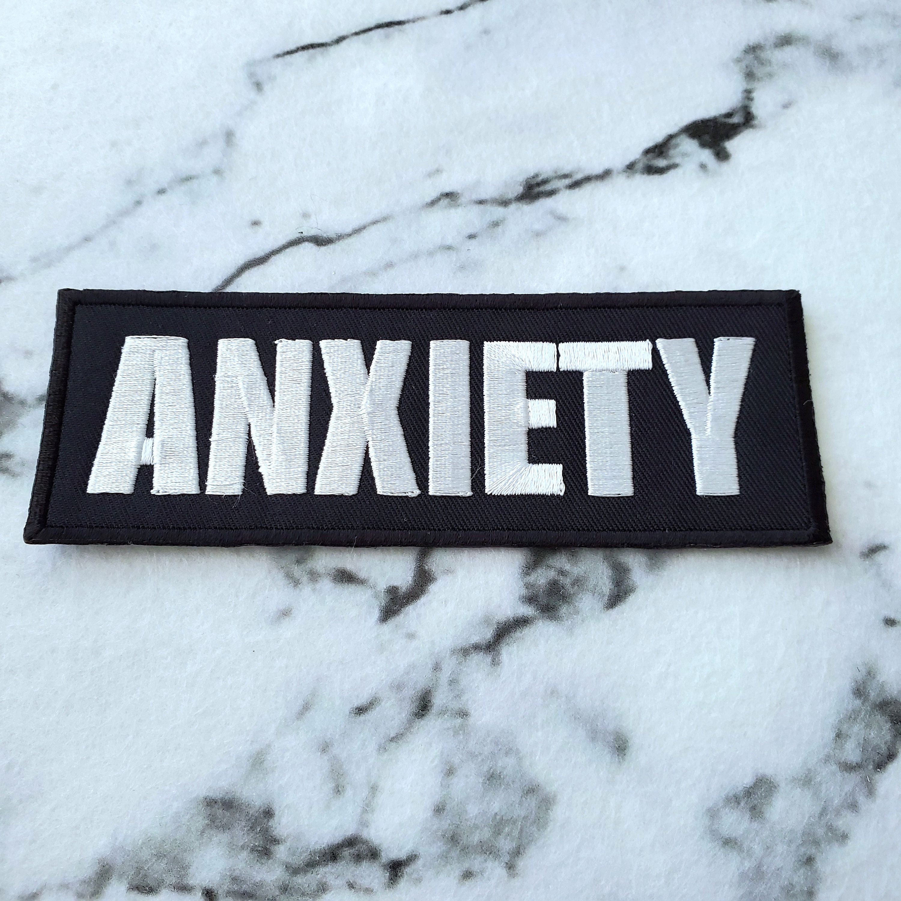 ANXIETY Embroidered Patch emo mood feelings sad punk rocker | Etsy