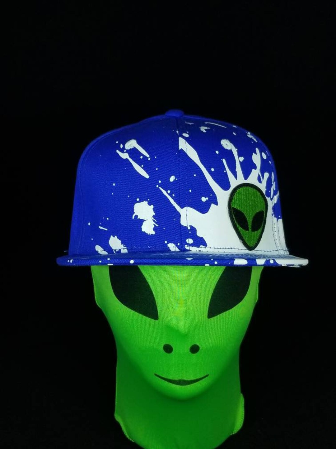 Alien Splat Snapback Hat | Snap Back Unique Rare Limited Fashion Paint ...