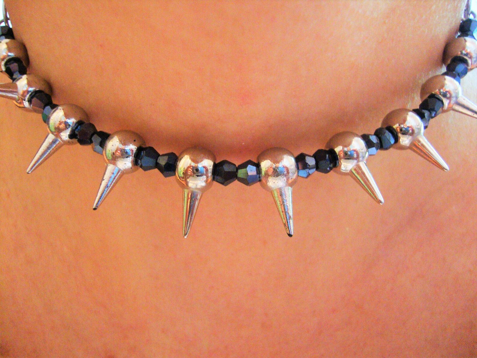 Swarovski Crystal Beaded Spiked Necklace Spiked Necklace - Etsy