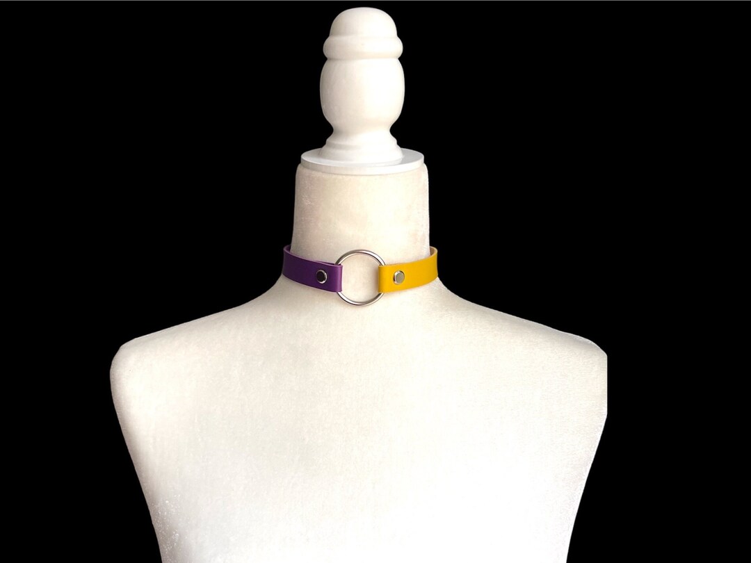 Oring Choker, Yellow and Purple Oring Choker, Mardi Gras Choker ...