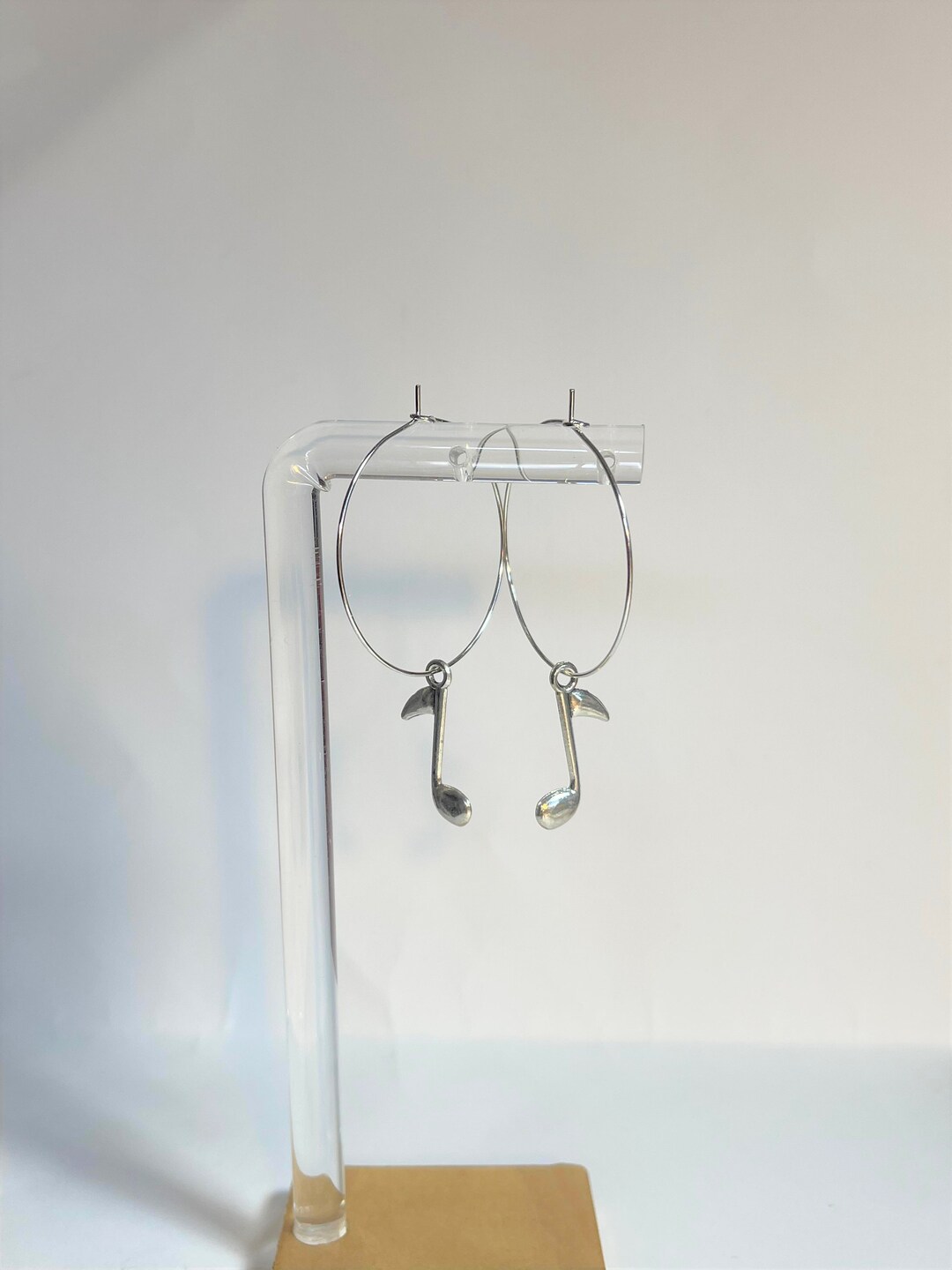 Musical Note Hoop Earrings, Hoop Earrings, Musical Note Charm Earrings ...