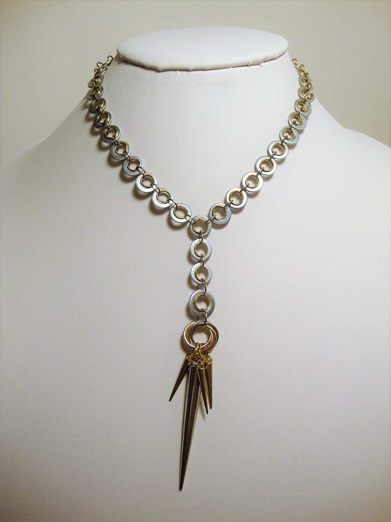 Collar Lariat Collar en forma de Y Collar con púas Collar - Etsy España