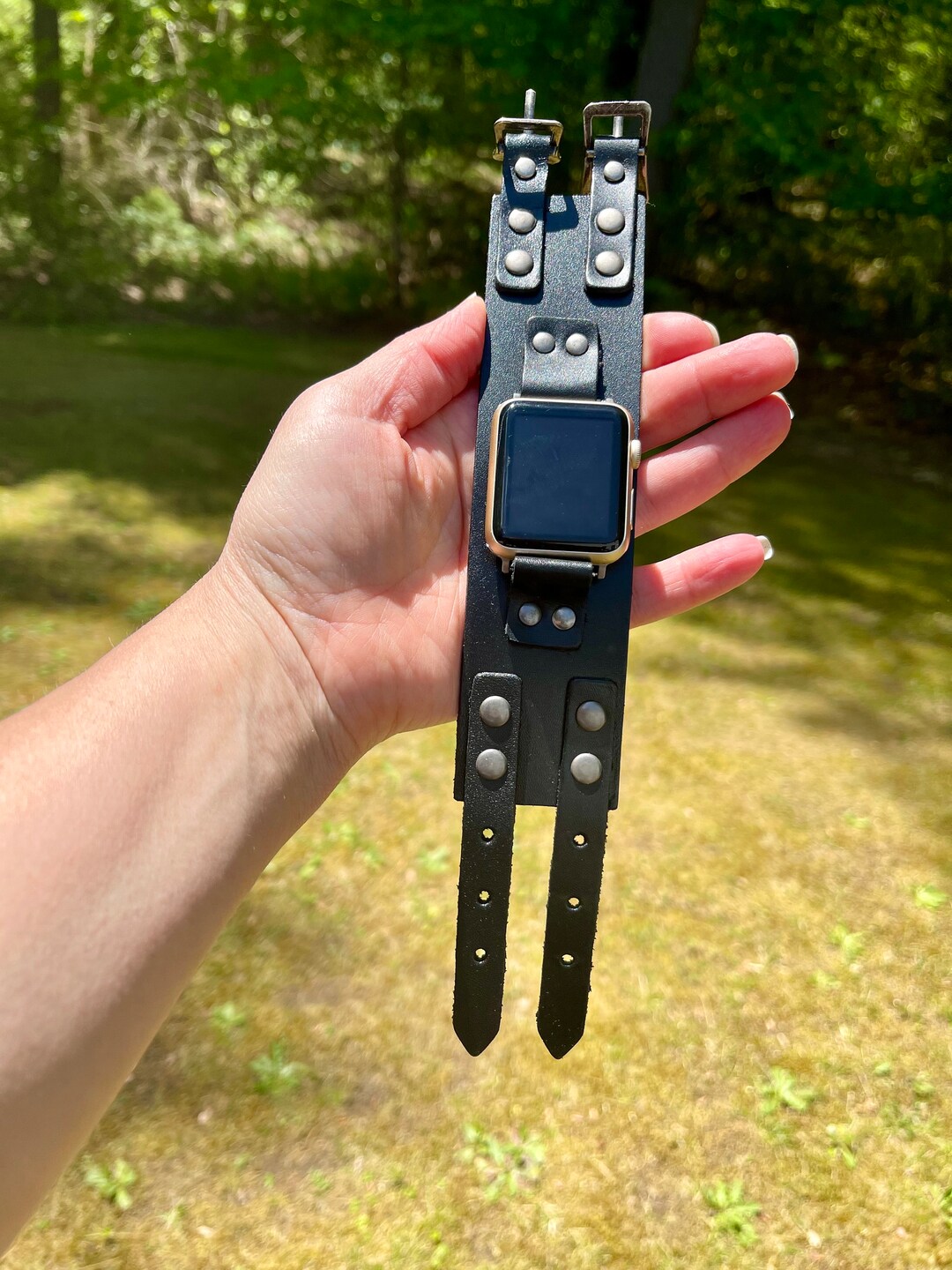 Punk Apple Watch Band, Apple Watch Band, Faux Leather Apple Watch Band ...