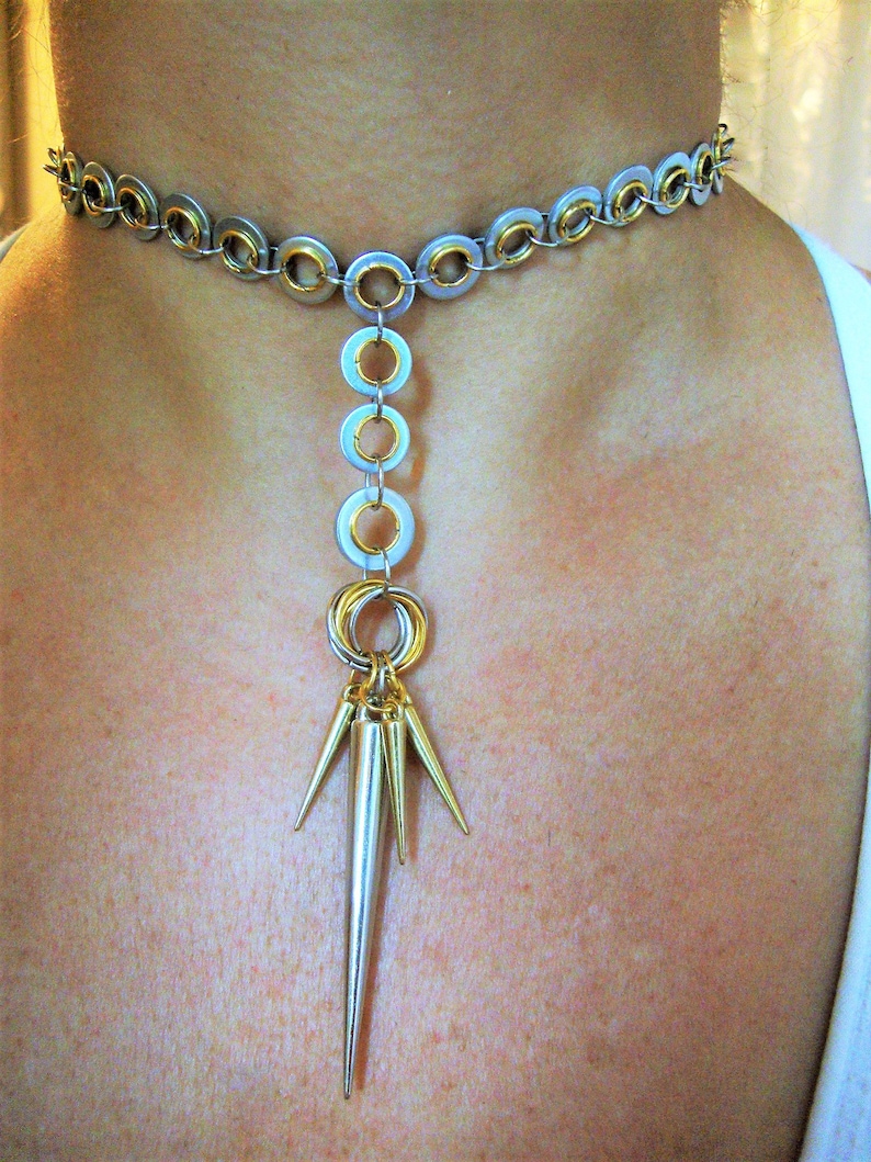 Collar Lariat Collar en forma de Y Collar con púas Collar - Etsy España