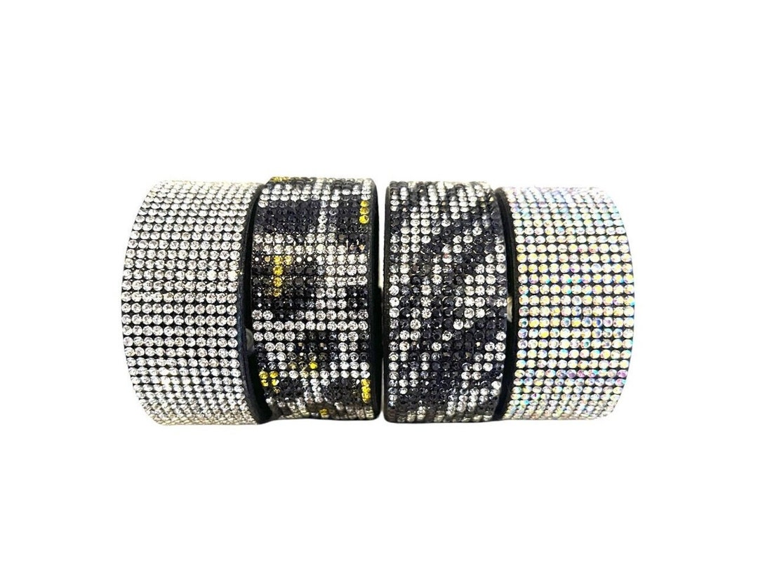 Rhinestone Bracelet, Cuff Bracelet, Snap Closure, Aurora Borealis ...