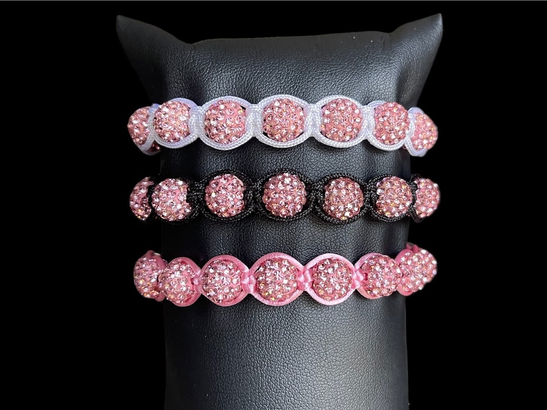 Shamballa Pink Bracelets, High Quality Micro Pave Beaded Bracelets ...