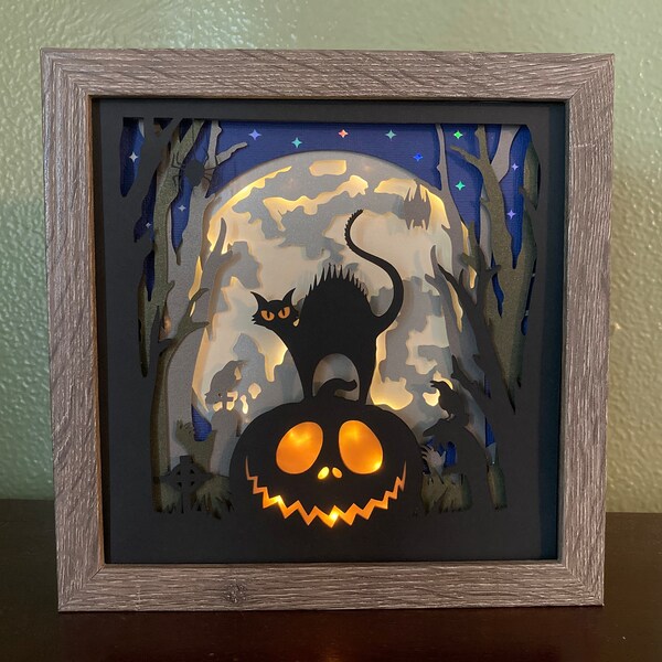 Halloween Light up Shadow Box - Etsy