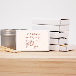 Custom Match Boxes, Wedding Matches, Bridal Shower Favors, Party Favor ...