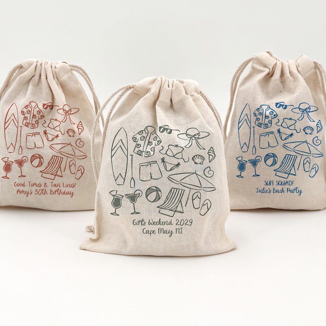 Beach Bachelorette Bags, Bachelorette Favors, Custom Tote Bag, Hangover ...