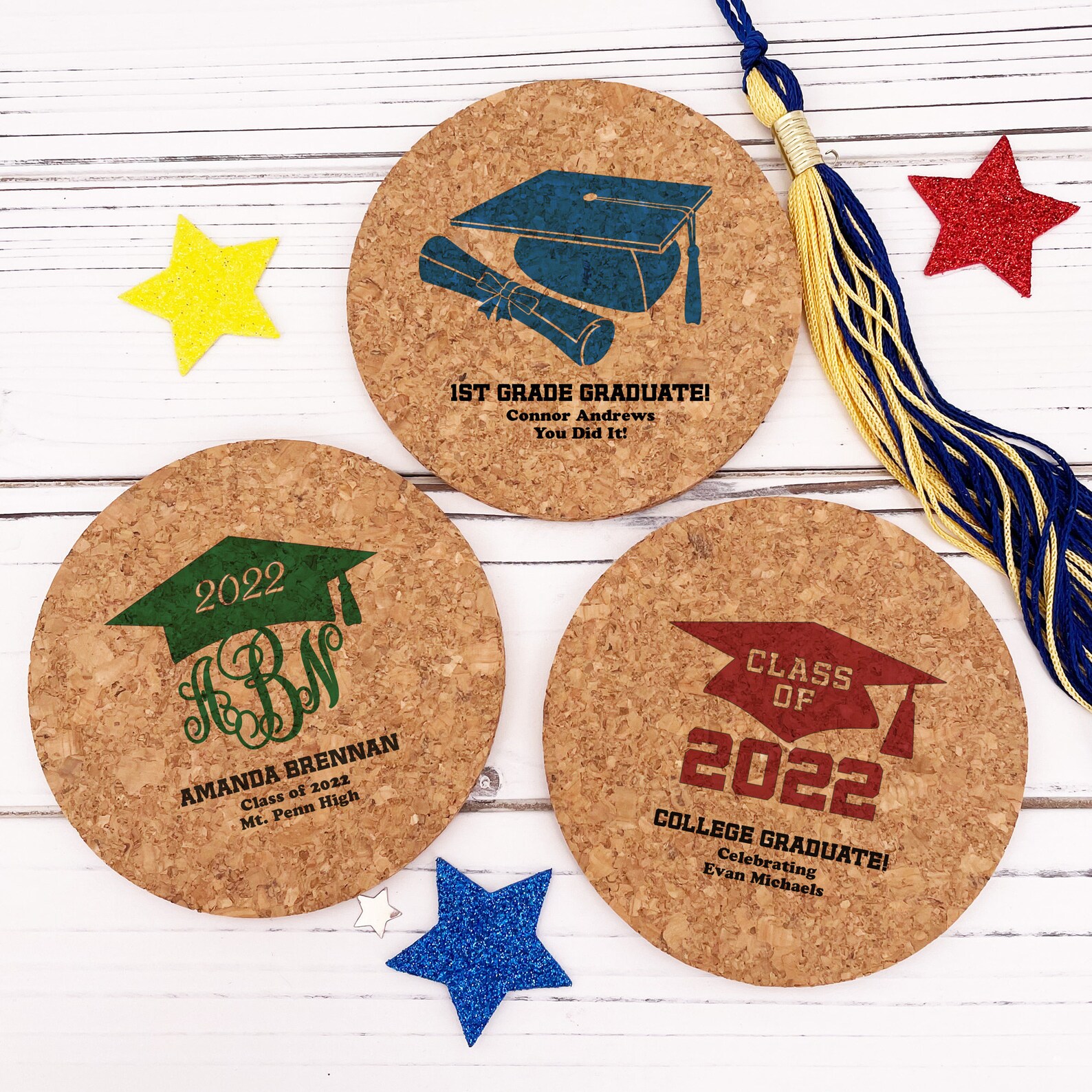 Personalized Graduation Cork Coasters Graduation Party - Etsy