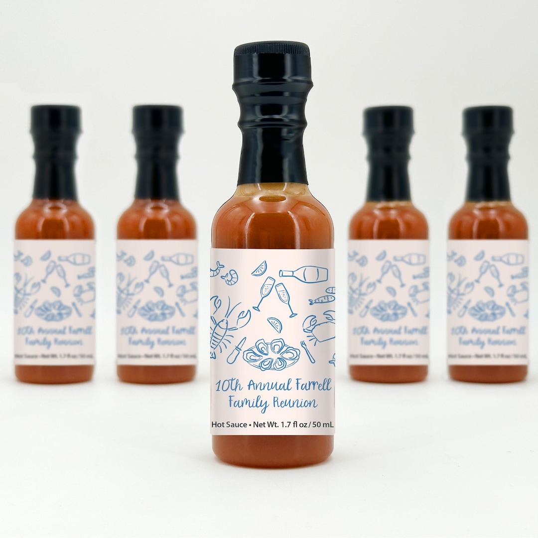 Hot Sauce Wedding Favors, Mini Hot Sauce Favors, Oyster Roast Hot Sauce ...