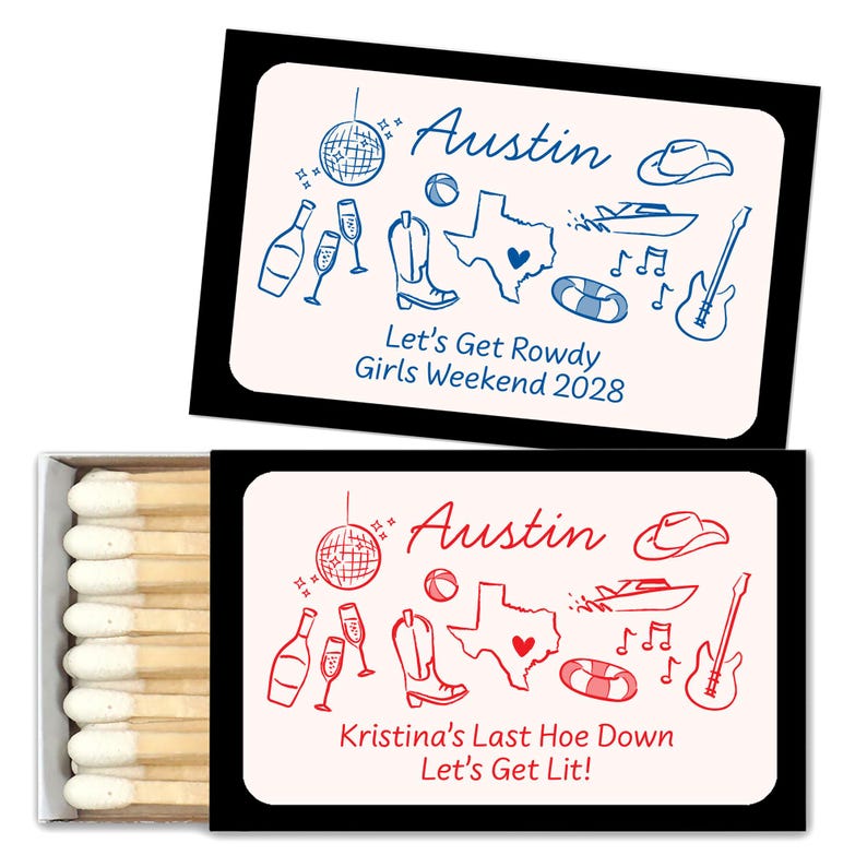 Custom Match Boxes, Wedding Matches, Bachelorette Party Favor Matches ...