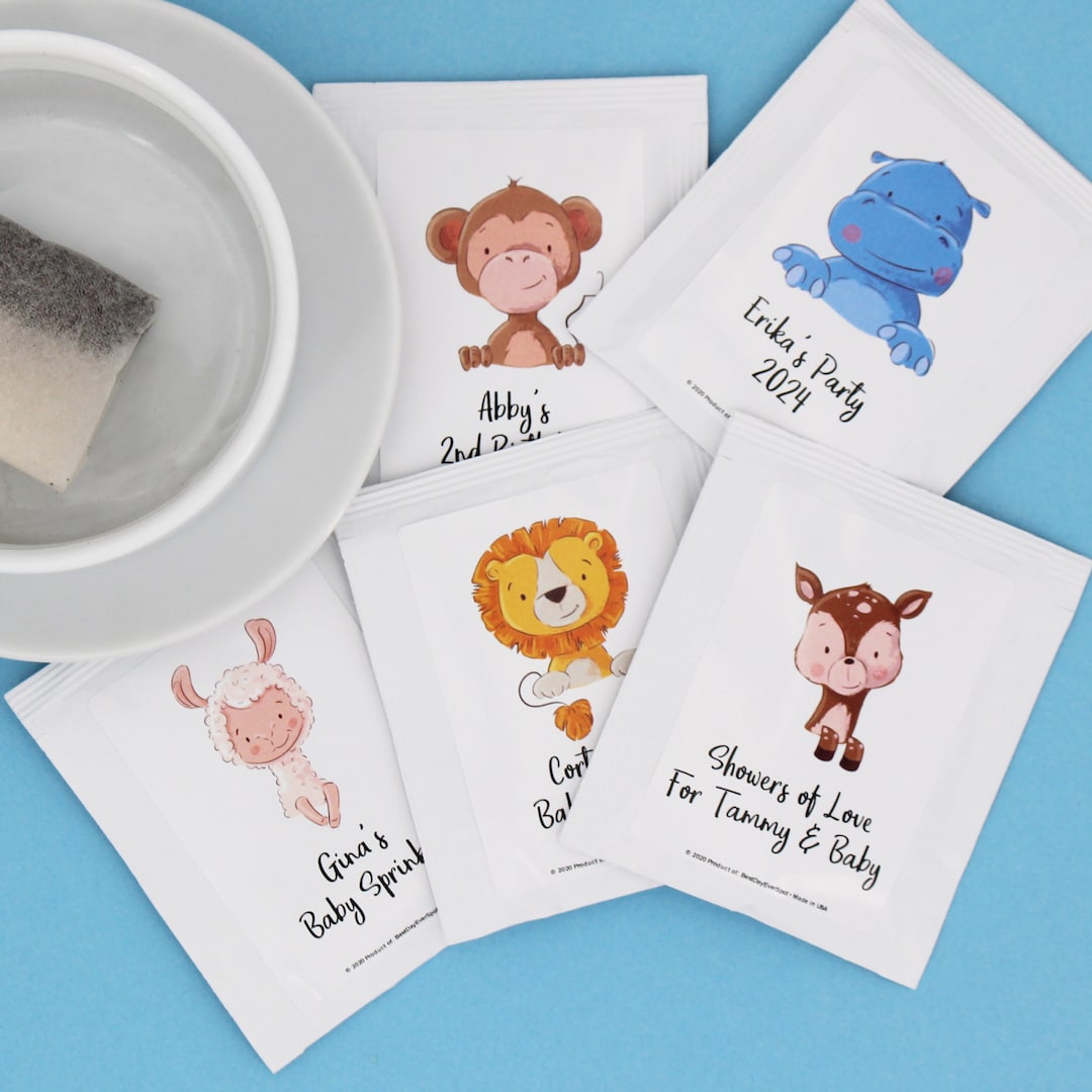 Baby Shower Tea Favors, Personalized Tea Party Baby Shower, A Baby is ...