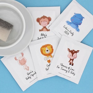 Baby Shower Tea Favors, Personalized Tea Party Baby Shower, A Baby is ...