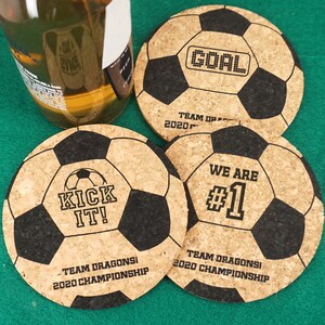 Sports Themed Favors, Personalized Soccer Cork Coasters, Sports Themed ...