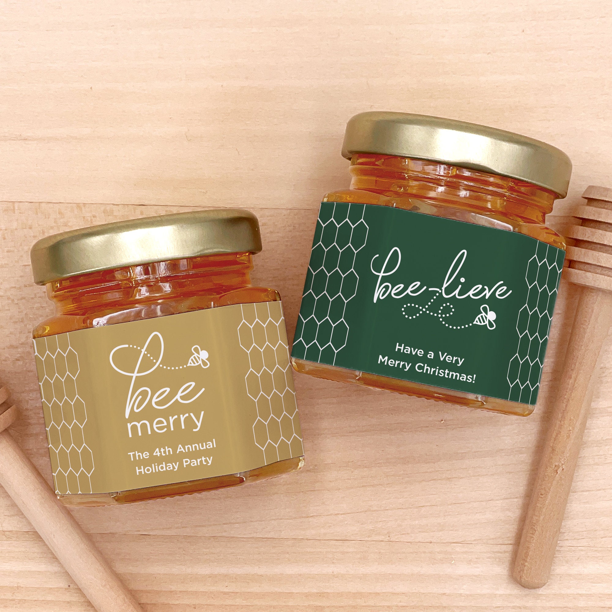 Bee Merry Honey Jar Favors Christmas Party Favors Holiday - Etsy