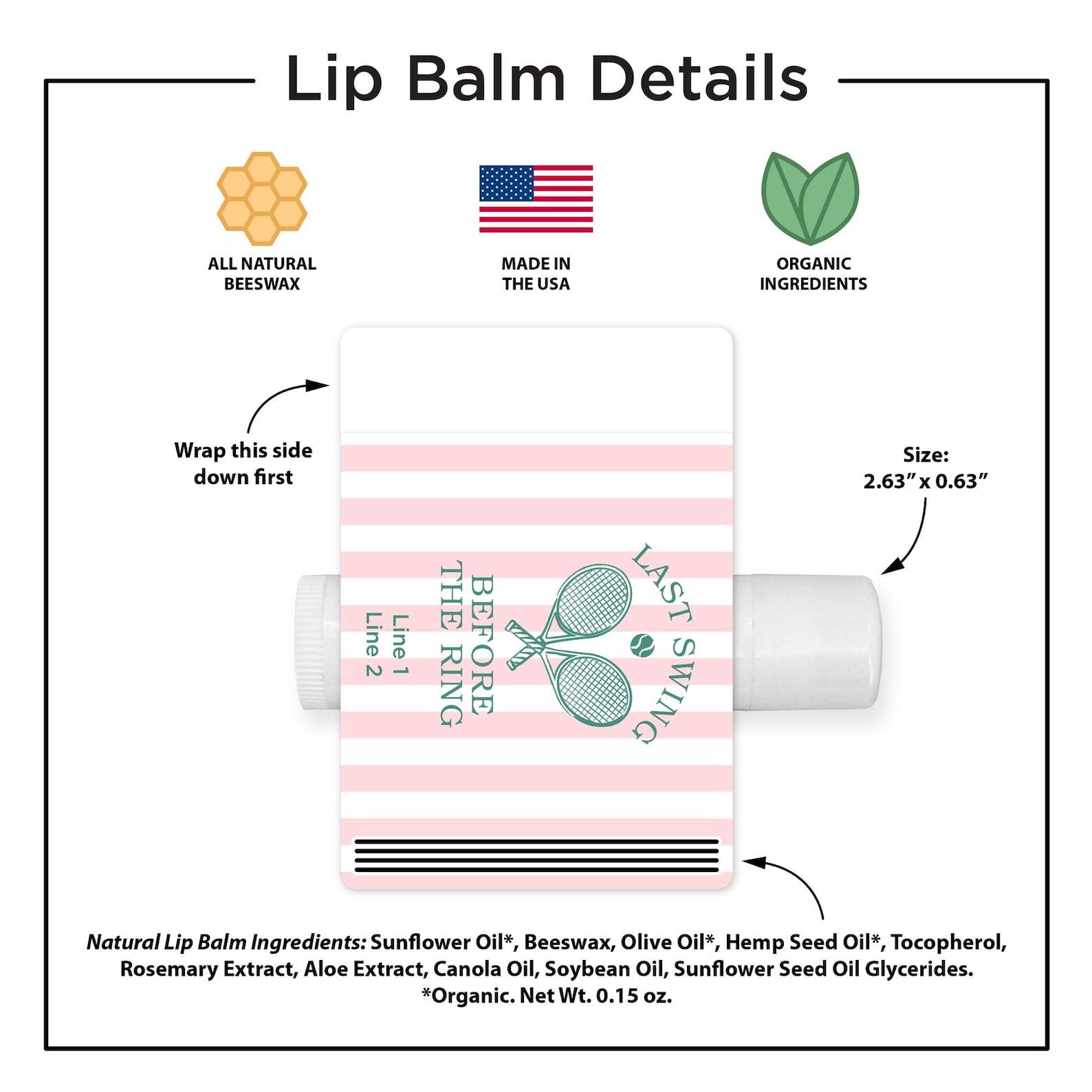 Tennis Wedding Favors, Tennis Themed Bridal Shower, Custom Lip Balm ...
