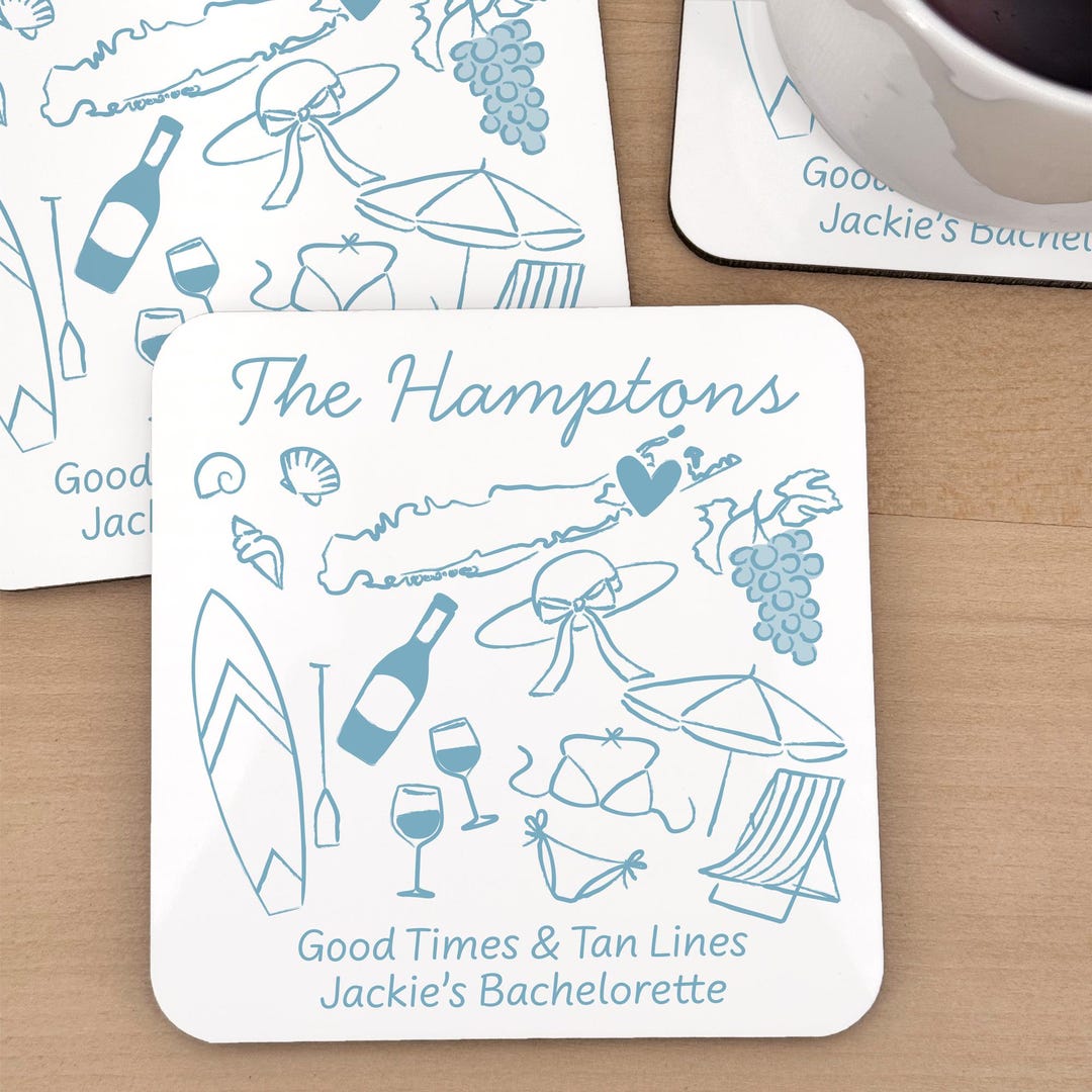 Custom Coasters, the Hamptons Bachelorette, Wedding Coasters ...