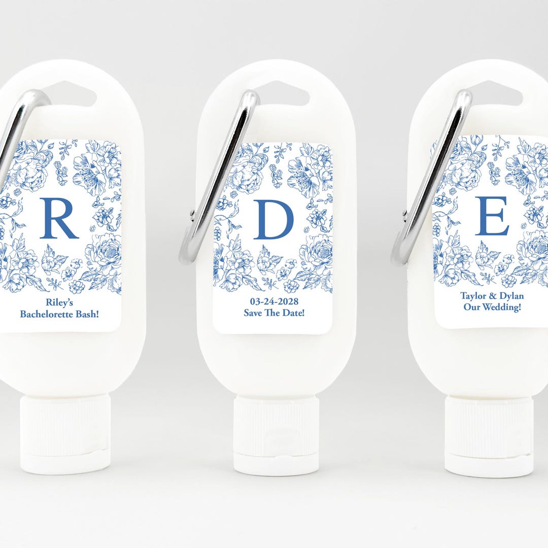 Wedding Favor Sunscreen, Bridal Shower Favors, Blue Toile Wedding ...
