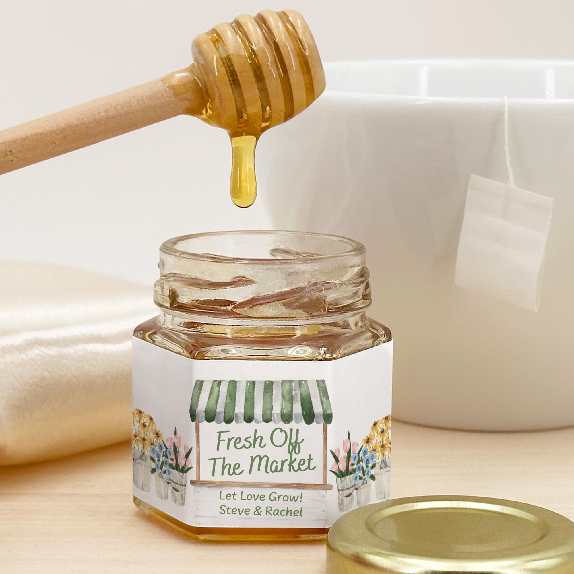 Mini Honey Jar Bridal Shower Favors, Fresh off the Market - Etsy