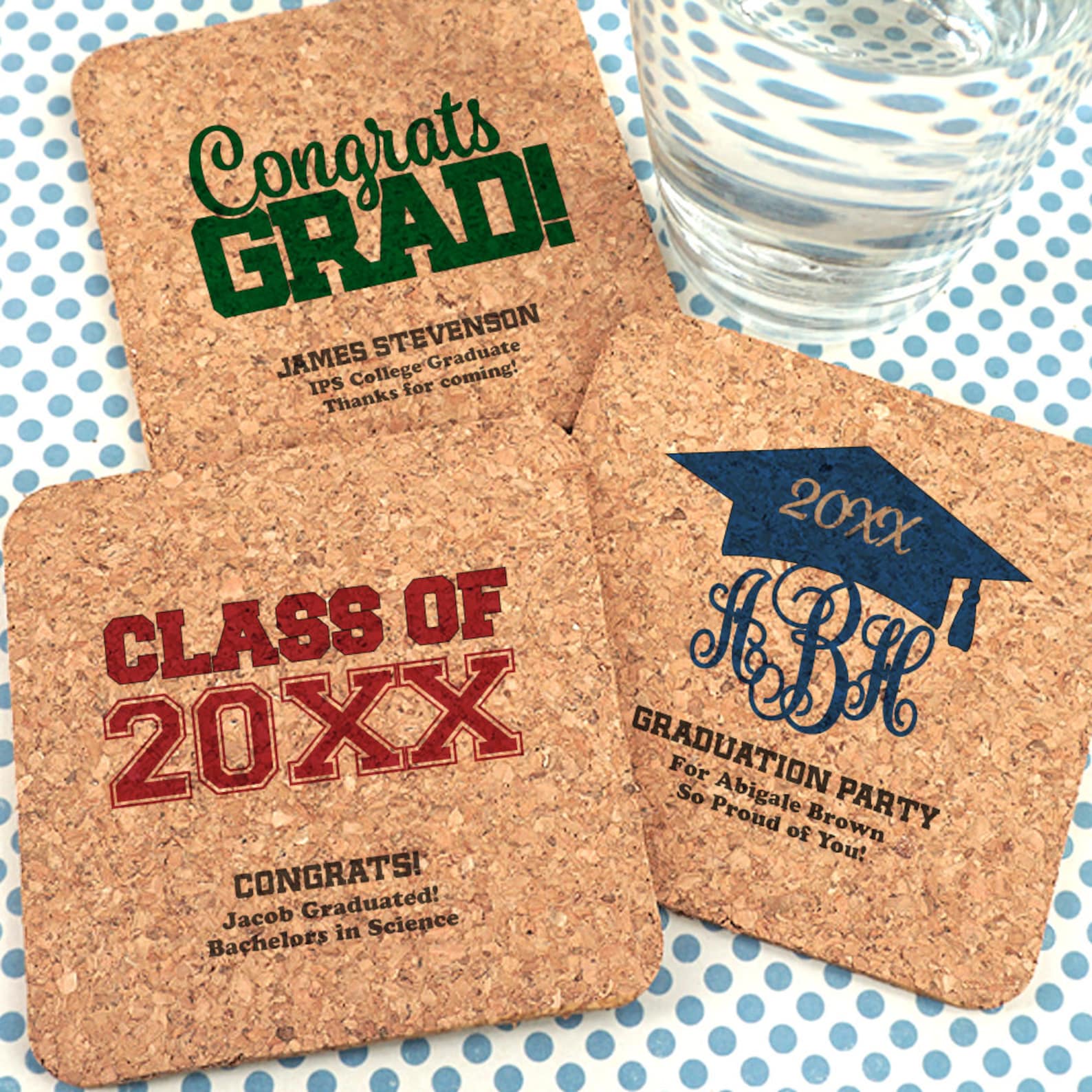 Personalized Graduation Cork Coasters Graduation Party | Etsy