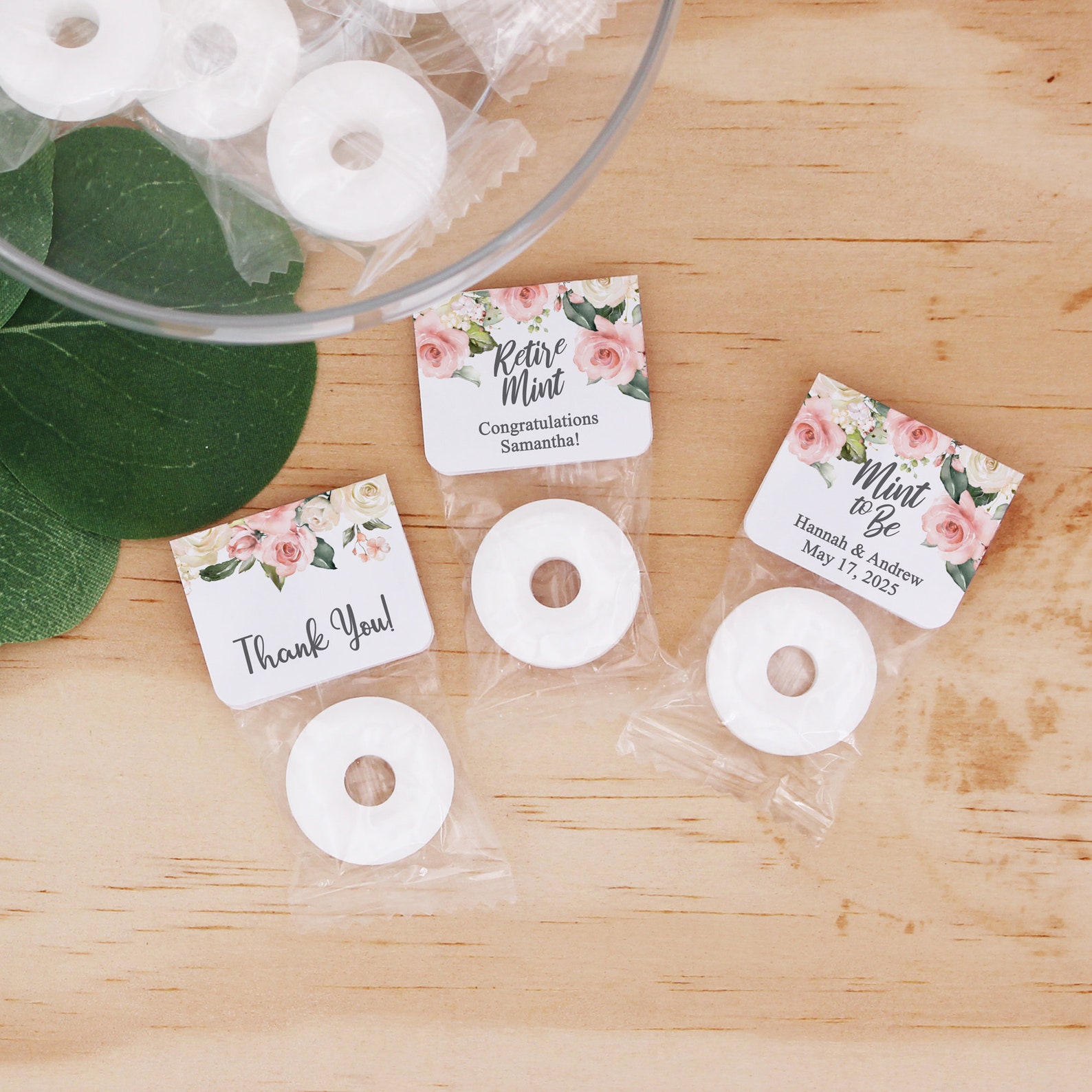 Mint to Be Wedding Favors, Wedding Favor Mints, Watercolor Floral ...