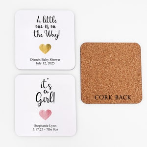 Baby Shower Favors, Baby Shower Coaster Favors, Personalized Coasters ...
