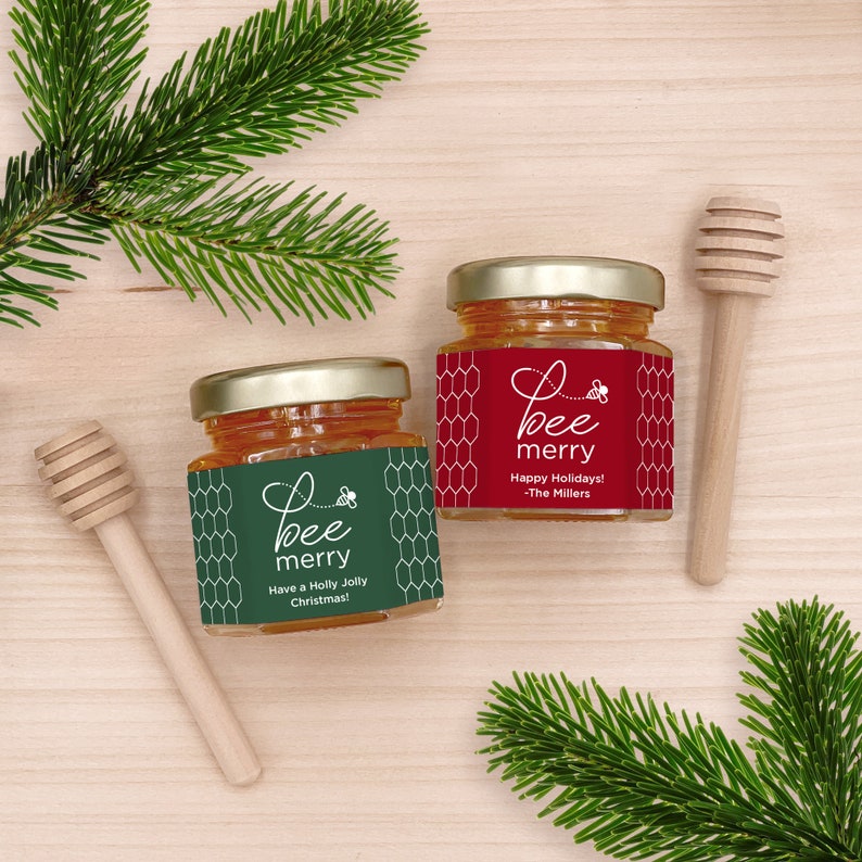 Christmas Honey Jar Favors Christmas Party Favors Holiday - Etsy