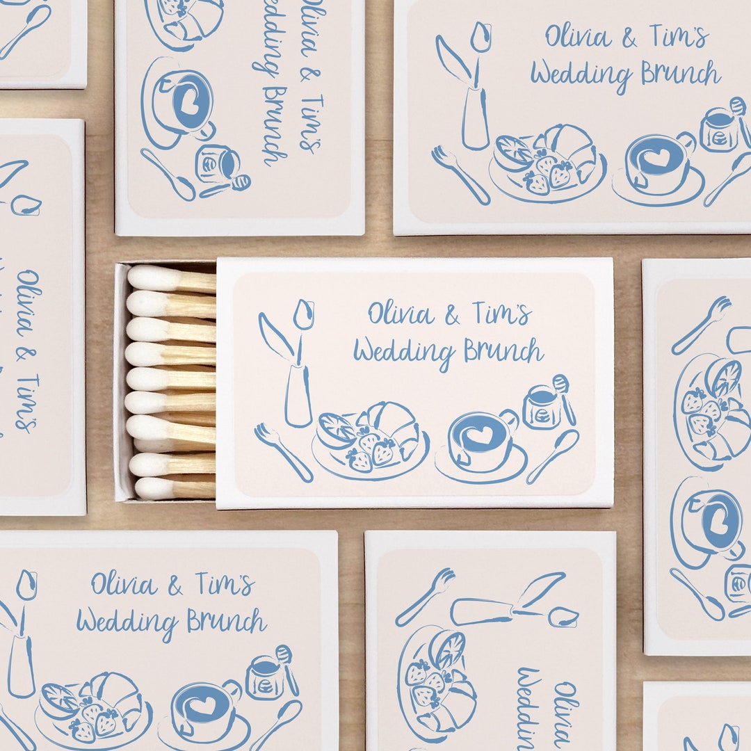 Custom Match Boxes, Café Sketch Matches, Wedding Matches, Bridal Shower ...