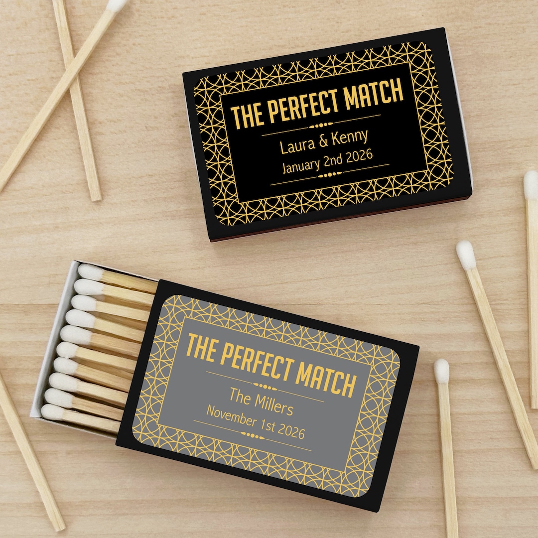 Vintage Wedding Favor Matches, "perfect Match" Personalized Matches ...
