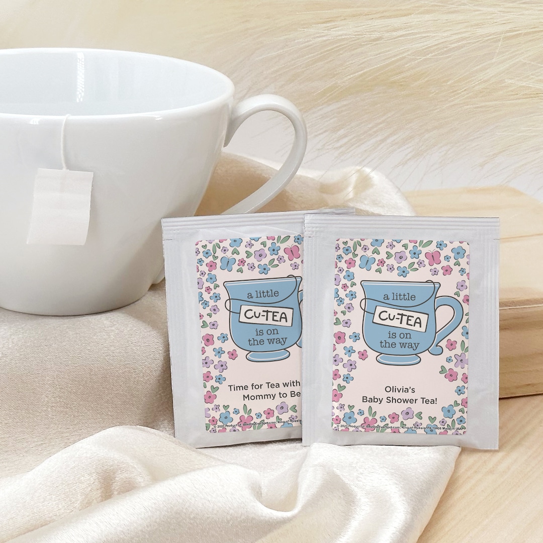 Baby Shower Tea Favors, Baby Shower Tea Bag Favors, A Little Cu-tea is ...