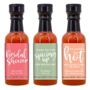 Hot Sauce Wedding Favors, Hot Sauce Gift, Mini Hot Sauce, Custom Hot ...
