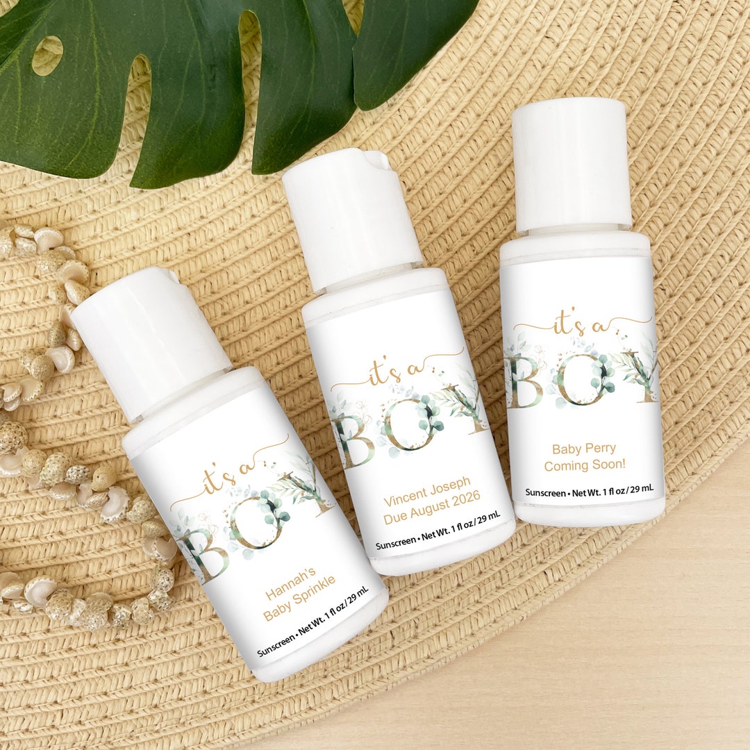 Mini Sunscreen Baby Shower Favors, Gender Reveal Favors, It's A Girl ...