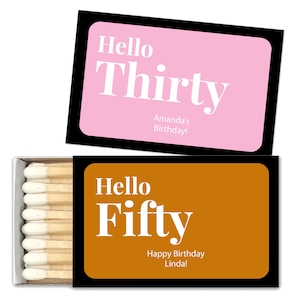Birthday Party Favor Matches, Birthday Favors, Personalized Matchboxes ...